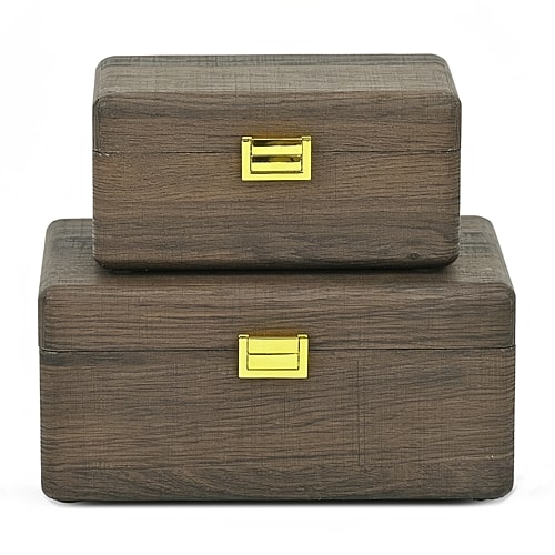 Click here for Cheungs Boxes With Gold Handles Espresso Jewelry O... prices