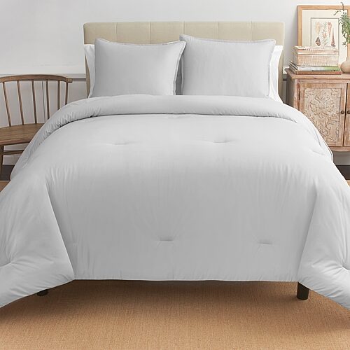 Boutique Living Percale 3-pc. Floral Midweight Comforter Set  One Size  Gray