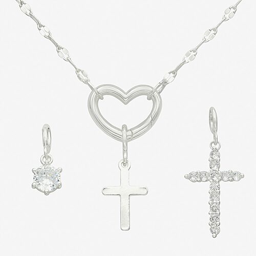 Click here for Sparkle Allure Womens Cubic Zirconia Cross 3-pc. P... prices
