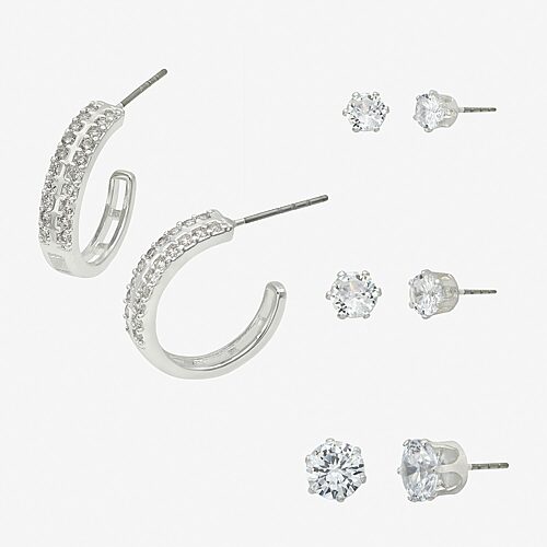 Click here for Sparkle Allure Womens Cubic Zirconia Round 4 Pair... prices