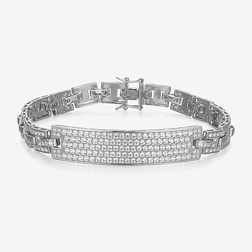 Click here for Mens Sterling Silver 8 1/2 Inch Solid Link Round I... prices