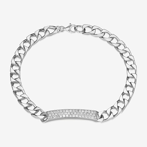 Click here for Mens Sterling Silver 8 Inch Solid Link Round Id Br... prices