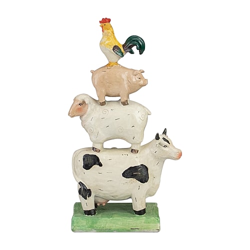 Click here for Northlight 11.5in Stacked Farm Animals Yard Art  O... prices