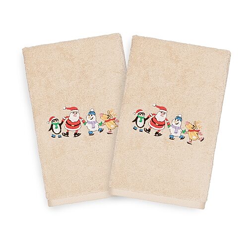 Click here for Linum Home Textiles Christmas Skating Party Hand T... prices