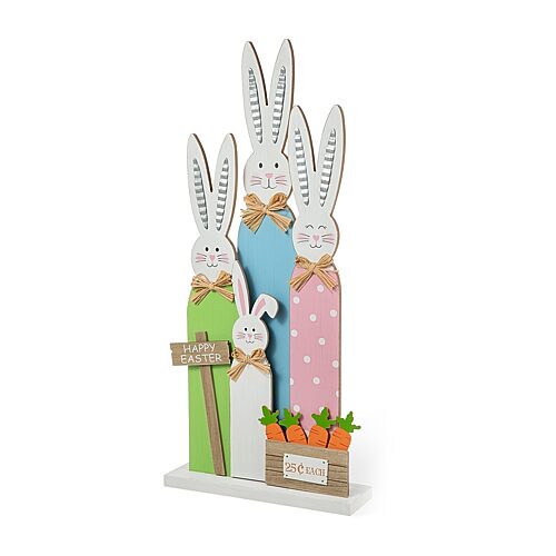 Click here for Glitzhome 29.75in Wooden Bunny Family Easter Porch... prices