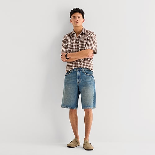Arizona Baggy Fit Mens 12 Denim Short  32  Blue