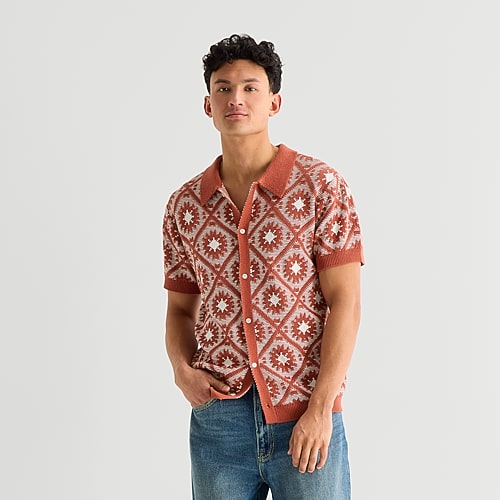 Click here for Arizona Mens Short Sleeve Button Polo Sweater  Sma... prices