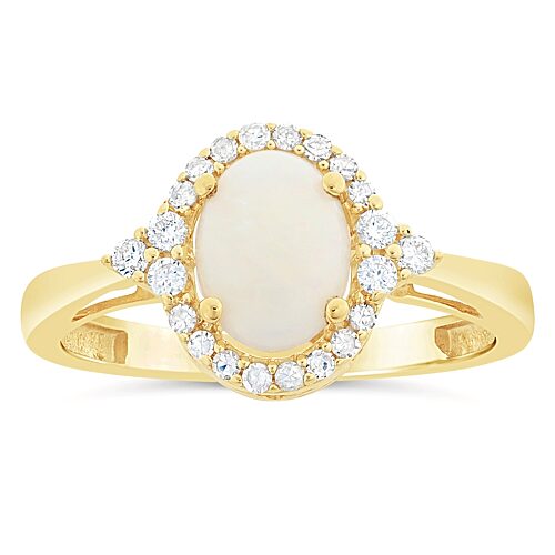 Click here for Womens 1/5 CT. Genuine White Opal 10K Gold Cocktai... prices