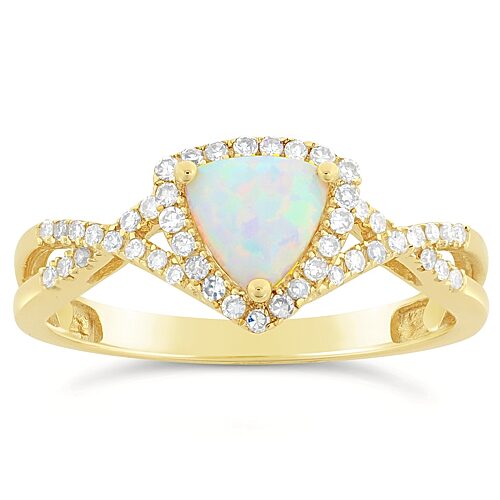 Click here for Womens 1/5 CT. Genuine White Opal 10K Gold Cocktai... prices