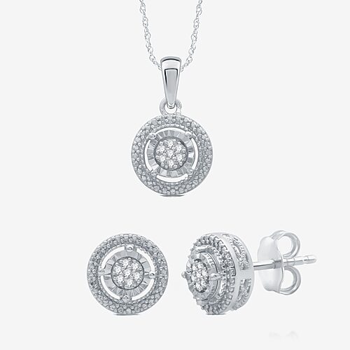 Click here for Womens 1/10 CT. T.W. Natural White Diamond Sterlin... prices