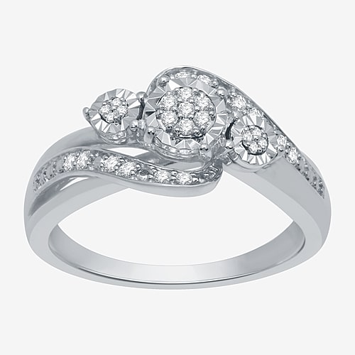 Click here for Womens 1/7 CT. T.W. Natural White Diamond Cluster... prices