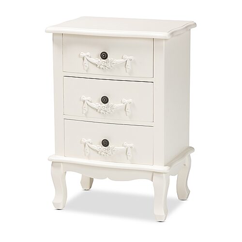 Click here for Callen 3-Drawer Nightstand  One Size  White prices