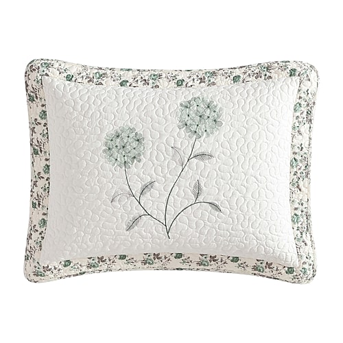 Beatrice Home Fashions Carnation Embroidered Sham  Standard - Sage