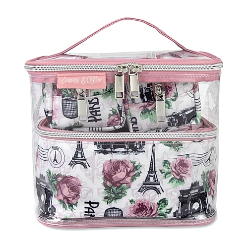Emma & Chloe 4-pc.Travel Cosmetic Bag Train Set  One Size  White
