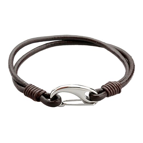 Click here for Mens Brown Leather and Stainless Steel Bracelet  O... prices