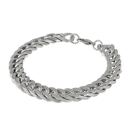 Click here for Mens Stainless Steel Curb Chain Bracelet  One Size... prices