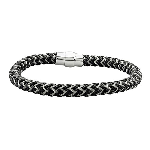 Click here for Mens Black IP Stainless Steel Braided Chain Bracel... prices