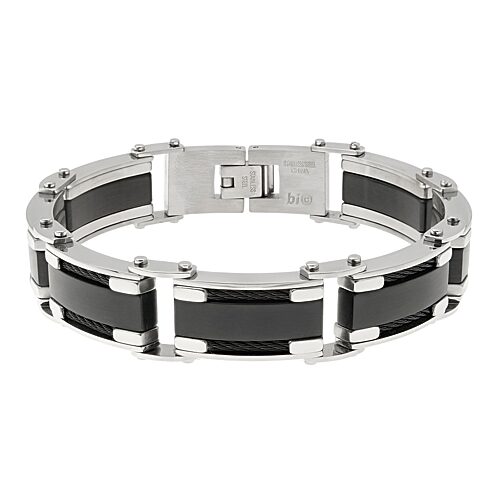 Click here for Mens Two-Tone Stainless Steel Chain Bracelet  One... prices