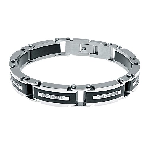 Click here for Mens Cubic Zirconia Two-Tone Stainless Steel Chain... prices