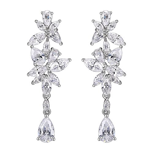 Click here for DiamonArt Cubic Zirconia Sterling Silver Drop Earr... prices