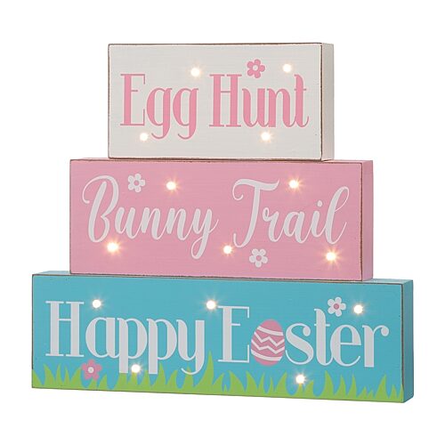 Click here for Glitzhome 12 Easter LED Lighted Wooden Word Sign T... prices