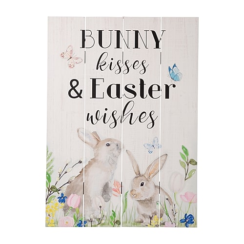 Click here for Glitzhome 18 Easter Wooden Bunny Wall Sign  One Si... prices