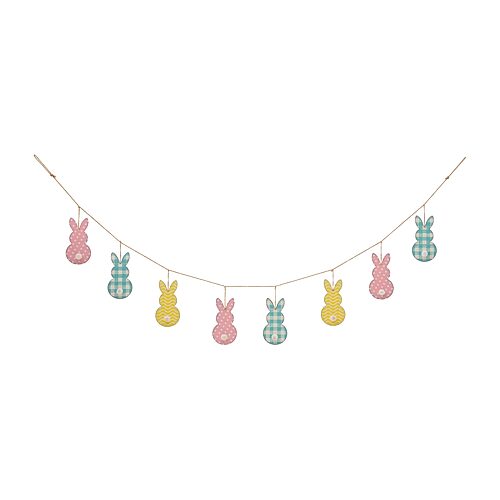 Glitzhome 72L Easter Metal Bunny Garland - Multi