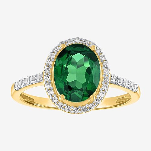 Click here for Womens Lab Created Green Emerald 10K Gold Cocktail... prices