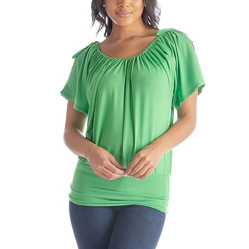 Click here for 24seven Comfort Apparel Womens Scoop Neck Short Sl... prices