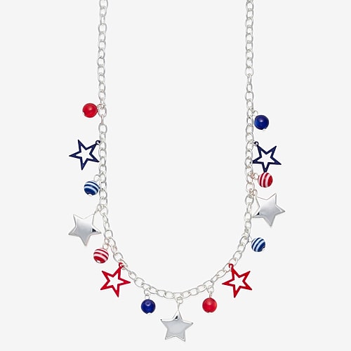Click here for Mixit Patriotic Usa Charm Womens Multi Color 19 In... prices