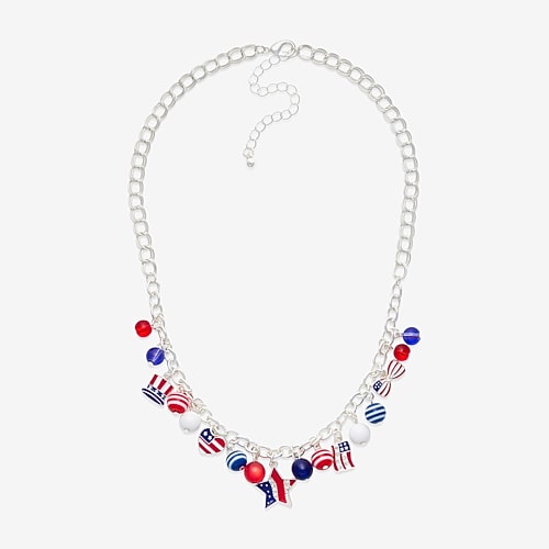 Click here for Mixit Patriotic Usa Charm Womens Multi Color 19 In... prices