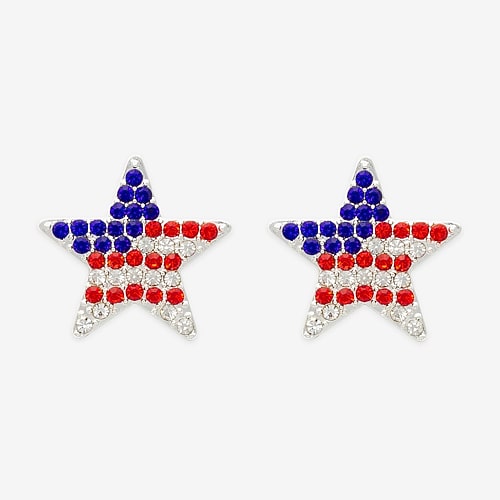 Click here for Mixit Patriotic Usa Flag Glass 21.3mm Star Stud Ea... prices