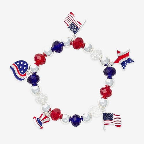 Click here for Mixit Patriotic Usa Flag Womens Heart Star Charm B... prices