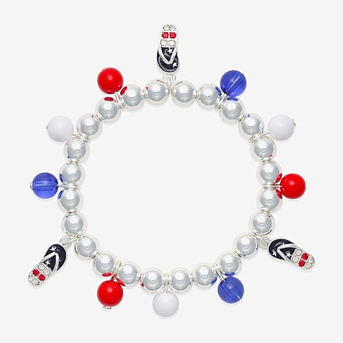 Click here for Mixit Patriotic Flip Flop Womens Charm Bracelet  O... prices