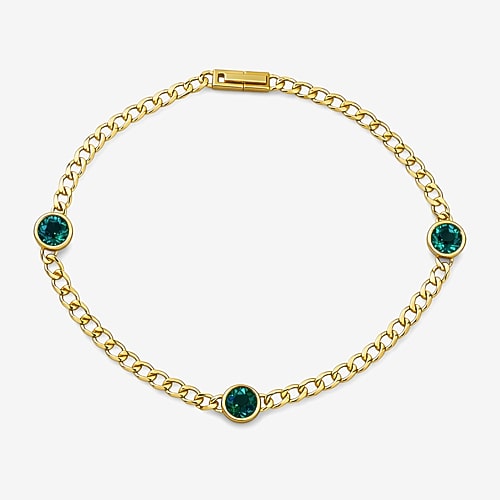 Click here for Lab Created Gemstone 14K Gold Over Silver 7.5 Inch... prices