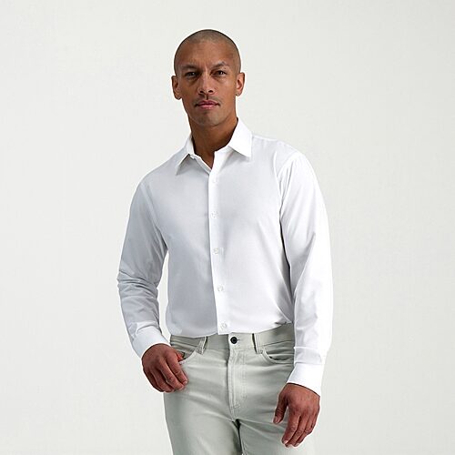 Click here for Haggar Mens Smart Wash Slim Fit Dress Shirt - Whit... prices