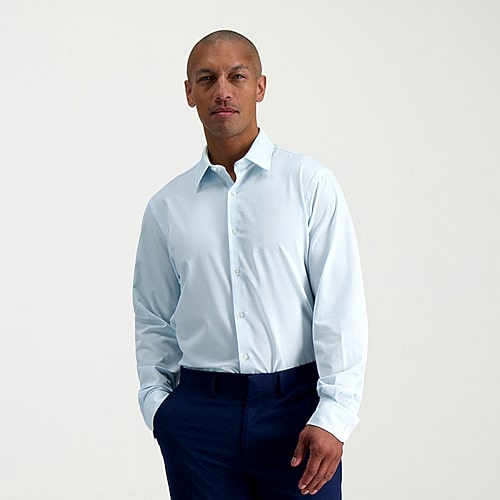 Click here for Haggar Mens Smart Wash Slim Fit Dress Shirt - Blue... prices
