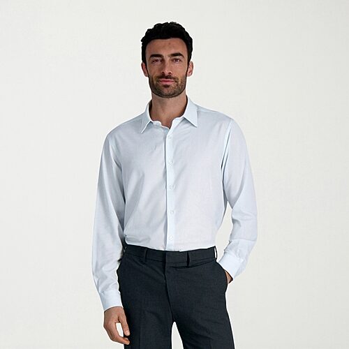 Click here for Haggar Mens Classic-Fit Smart Wash Dress Shirt - B... prices