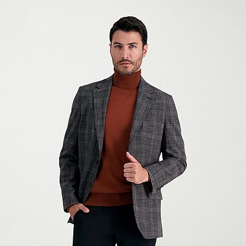 Click here for Haggar JMH Tailored Slub Glen Plaid Mens Stretch F... prices