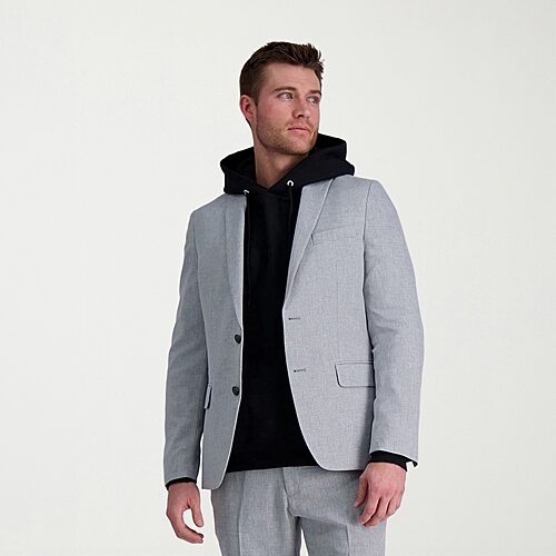 Haggar Smart Wash With Repreve Mens Stretch Fabric Slim Fit Suit Jacket  44 Long  Gray