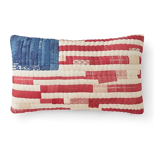 Click here for AMERICAN SPIRIT Patchwork Flag Oblong Throw Pillow... prices