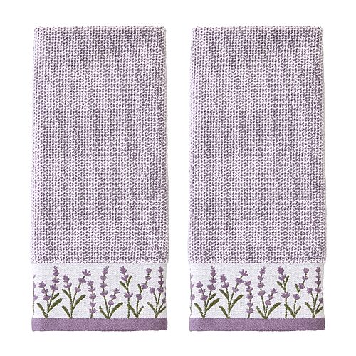 Click here for Saturday Knight Lavender Border 2-pc. Floral Hand... prices
