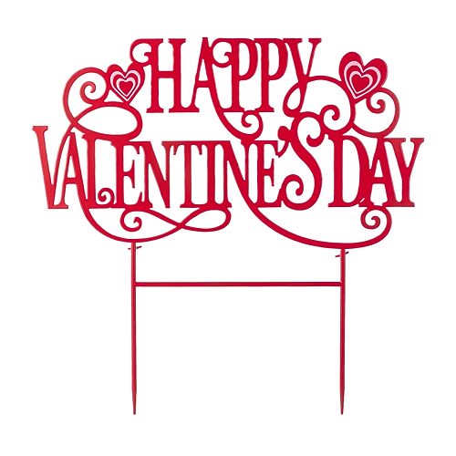 Click here for Glitzhome 24 Metal Happy Day Stake Valentines Day... prices