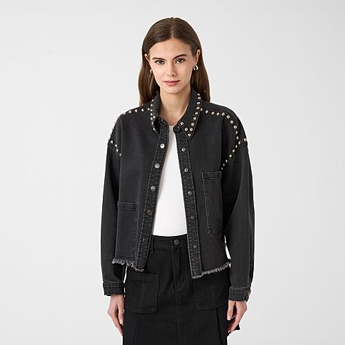 Click here for RM Rebecca Minkoff Womens Studded Jacket  X-large... prices