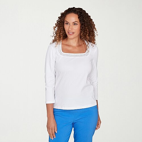 Click here for Womens Hearts of Palm Embraceable Blue Square Neck... prices