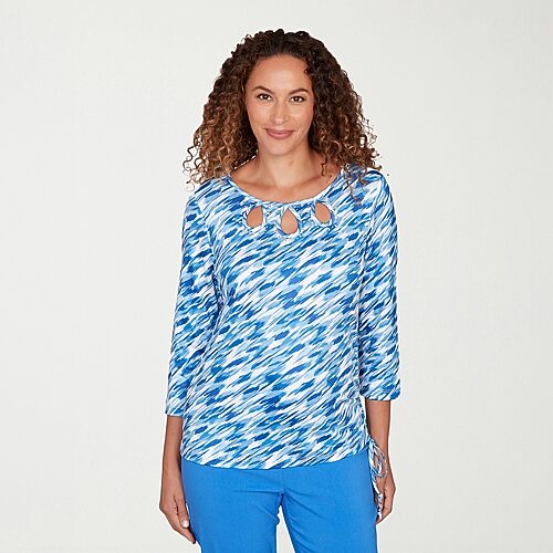 Click here for Hearts Of Palm Abstract Side-Drawstring Womens Rou... prices