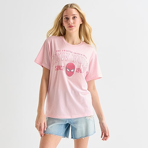 Click here for New York Boyfriend Tee Womens Juniors Crew Neck Sh... prices