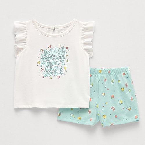 Click here for Okie Dokie Baby Girls 2-pc. Short Set  Newborn  Wh... prices