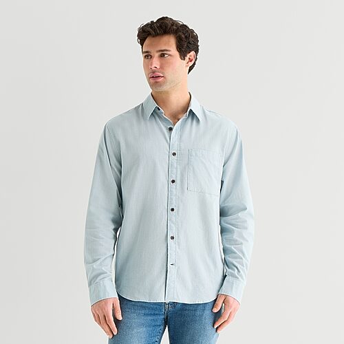 Click here for mutual weave Mens Long Sleeve Regular Fit Button-D... prices