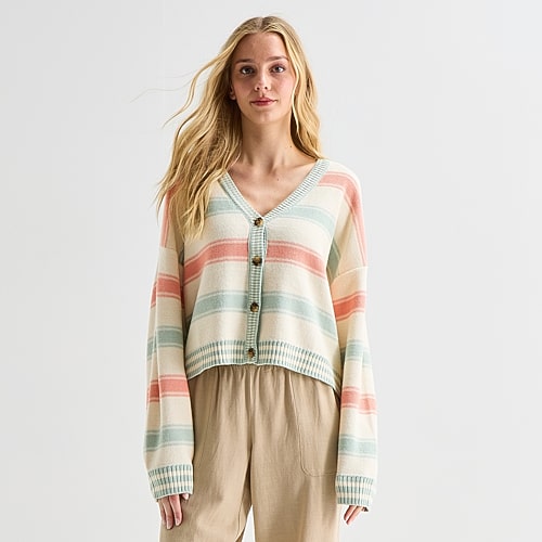 Click here for Hurley Womens V Neck Long Sleeve Open Front Junior... prices